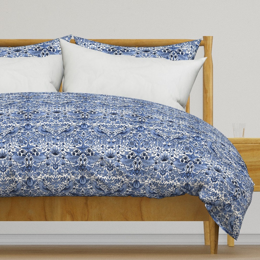 William Morris Bedding Strawberry Thief Blue by Peacoquettedesigns ... William Morris Bedding Strawberry Thief Blue by Peacoquettedesigns ...