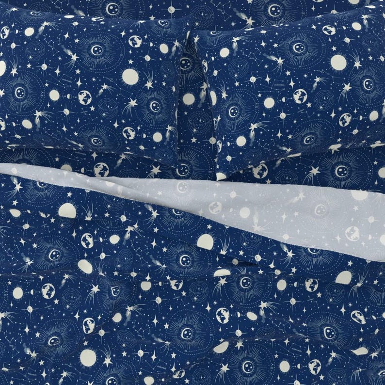 Constellations Sheets - Solar System Blue by Heatherdutton - Vintage ...