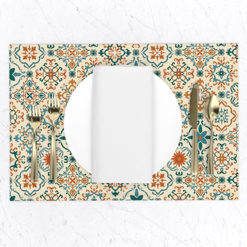 Spanish Tiled Placemats set of 2 Spanish Tiles by | Etsy