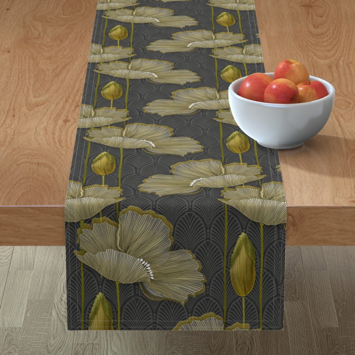 Art Decor Poppy Table Runner Art Deco Fleurs Dor by J9design - Etsy