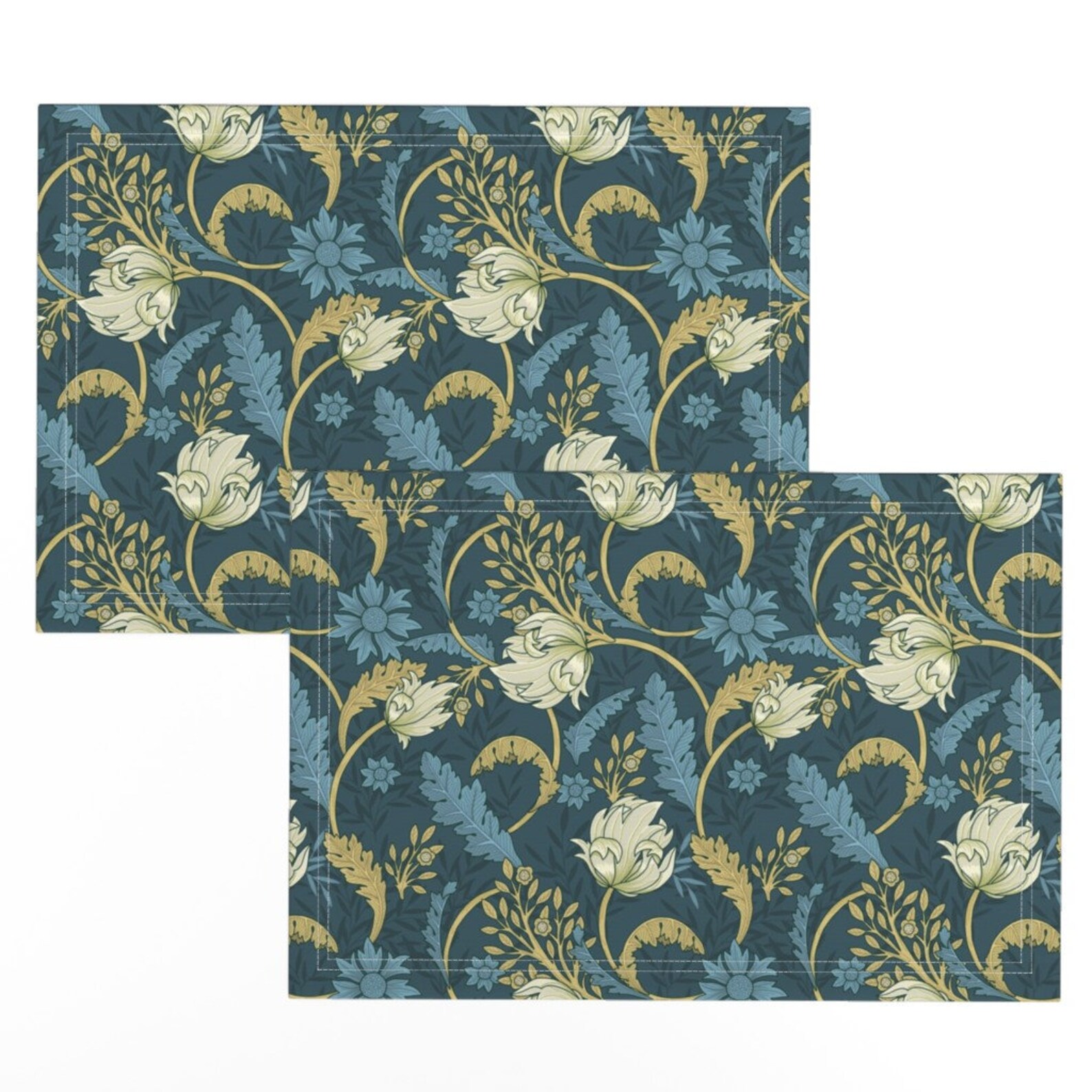 Elegant Victorian Placemats set of 2 Vintage Flowers by - Etsy