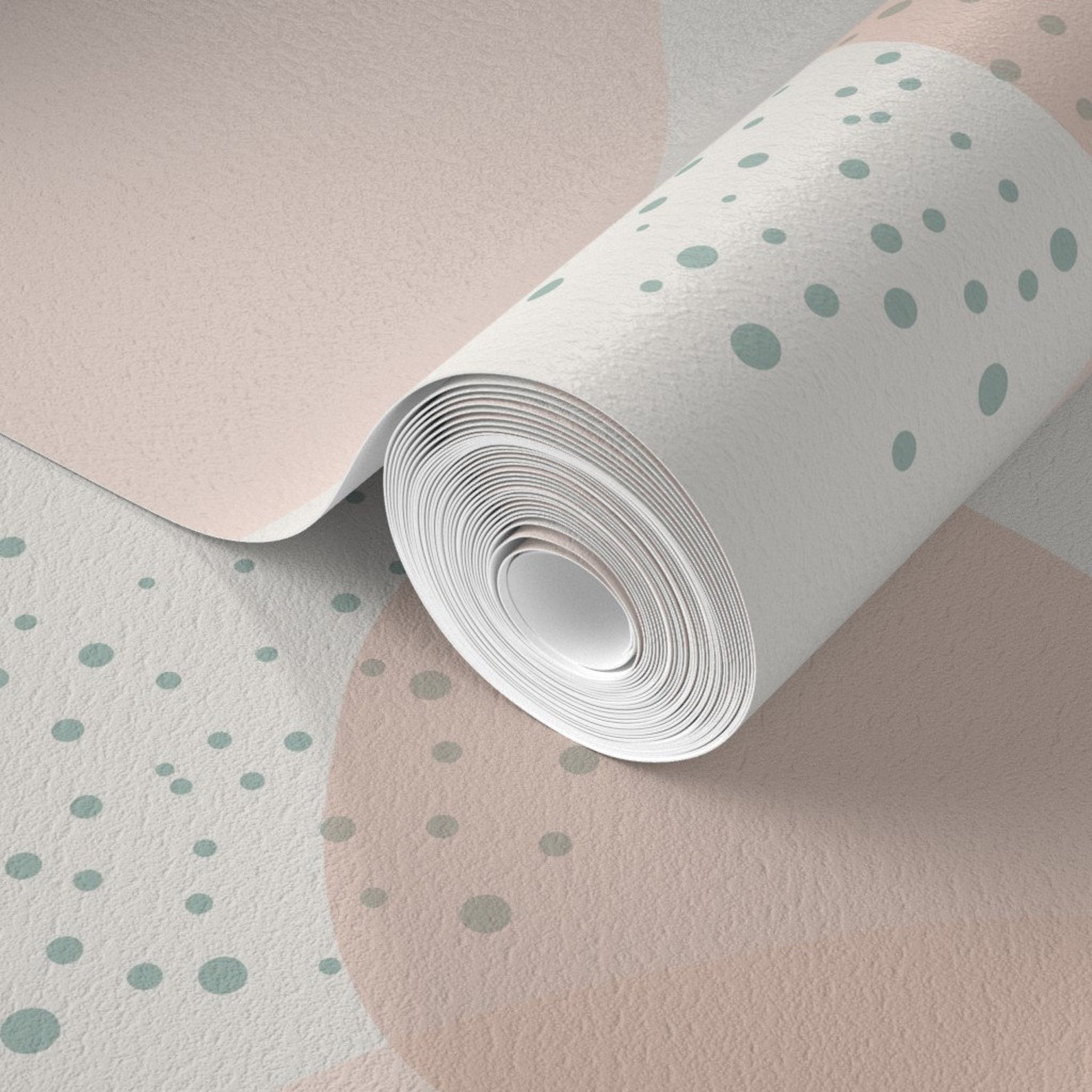 Soft Pastels Non-pasted Wallpaper Pink Blue Gold Baby Nursery Large ...
