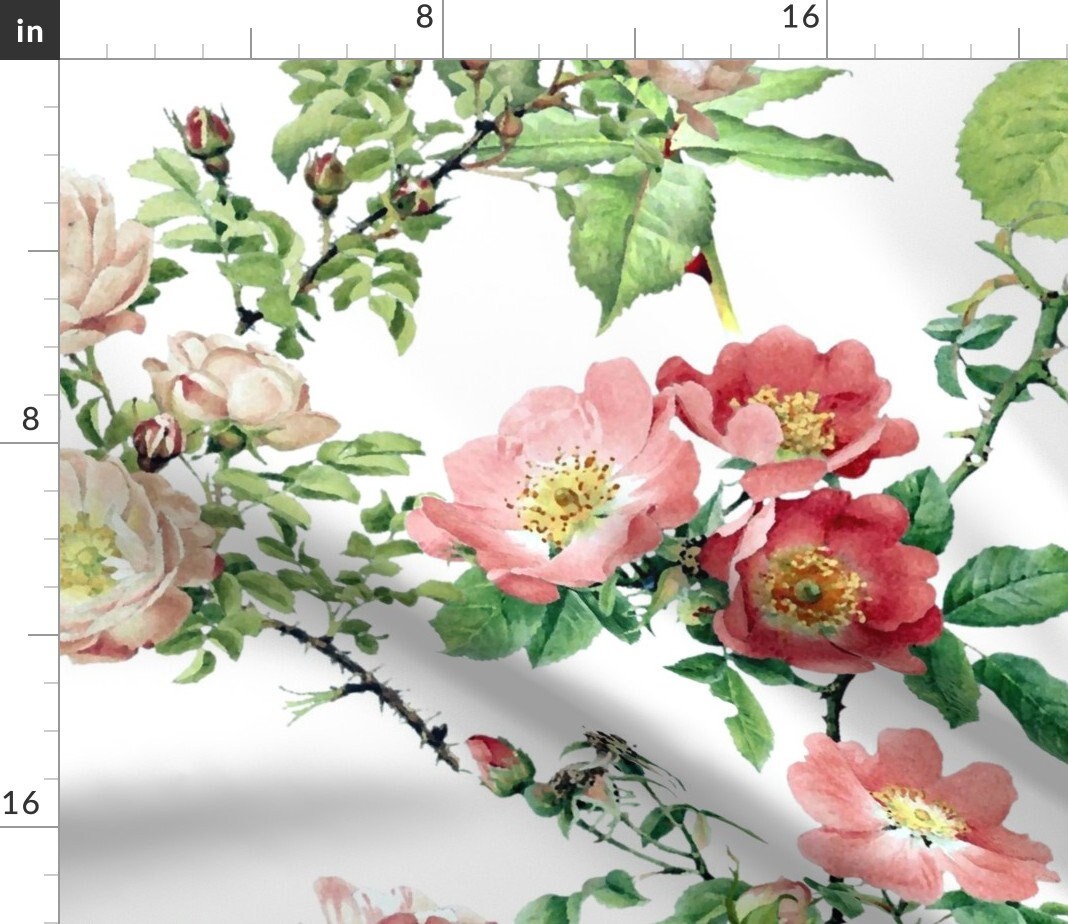 Floral Curtain Panel English Rose Victoria's Garden by - Etsy