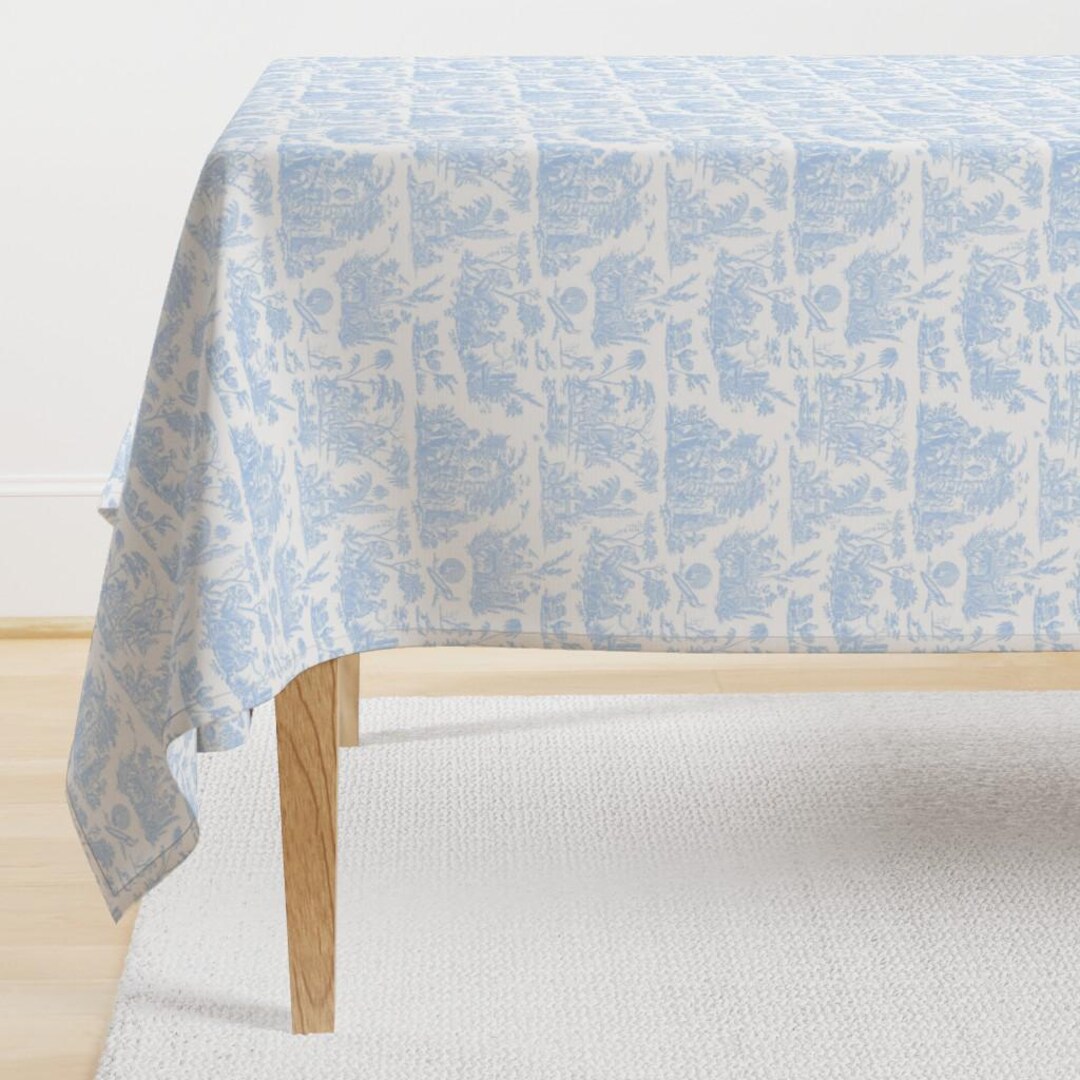Baby Blue Toile Tablecloth - Marseilles Toile by Peacoquettedesigns ...