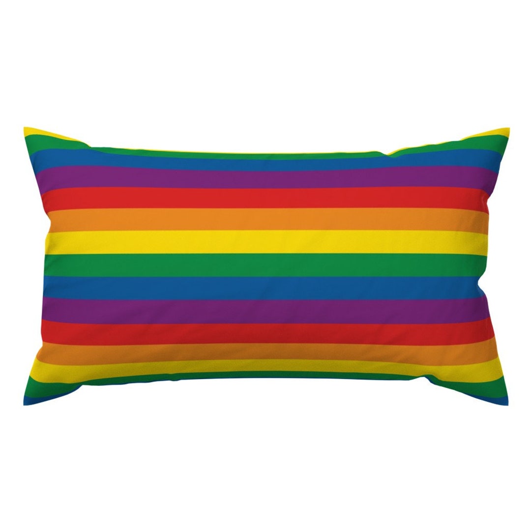 Rainbow Accent Pillow Pride Stripes by Furbuddy Lgbtqia - Etsy