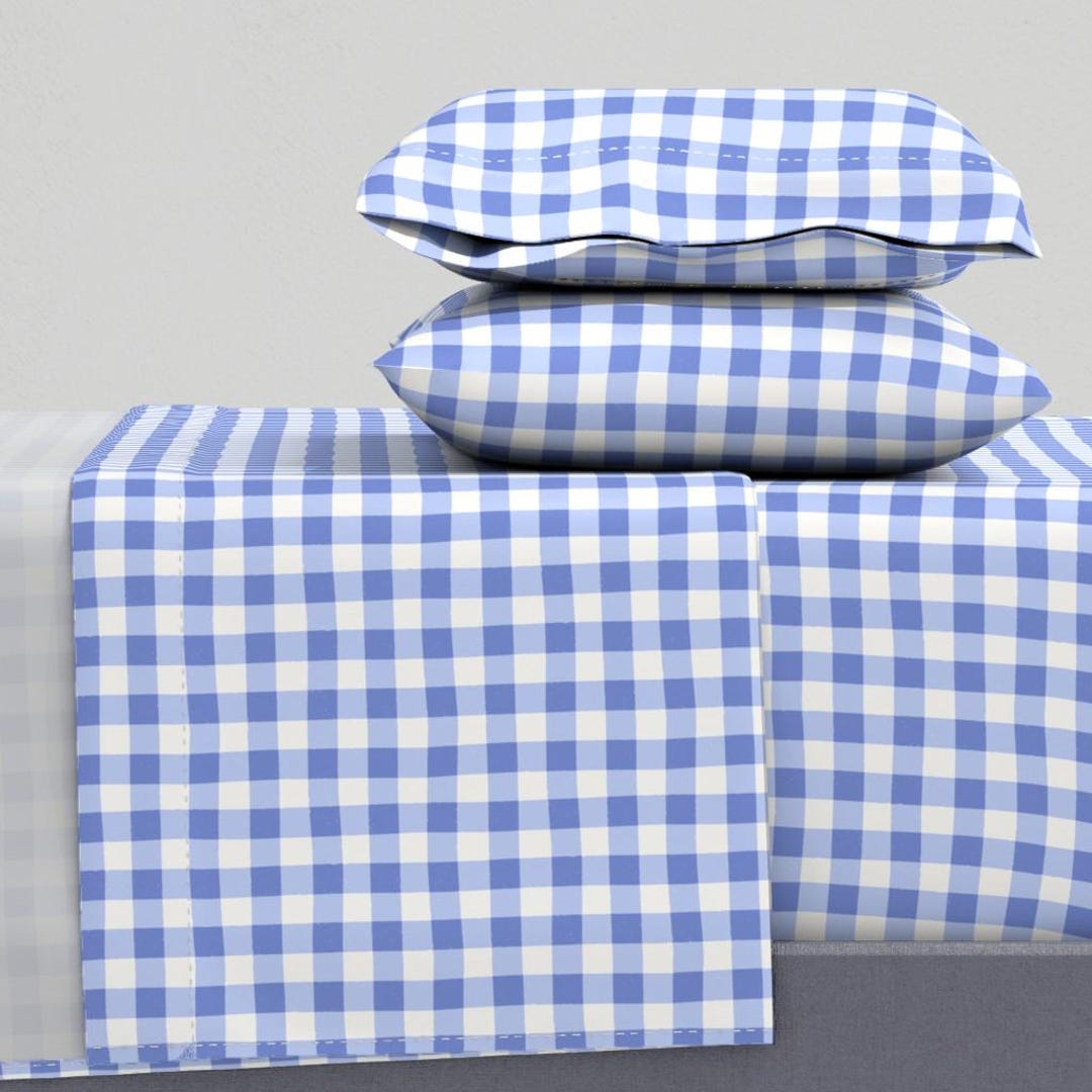 Simple Blue Check Sheets - Soft Blue Gingham by Teri_the_butter ...