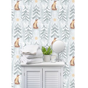 Snowy Forest Commercial Grade Wallpaper Soaking up the Sun by ...