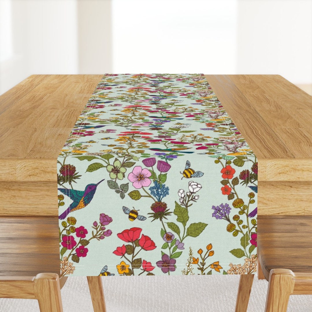 Victorian Table Runner - Hummingbird and Bee by Ceciliamok ...
