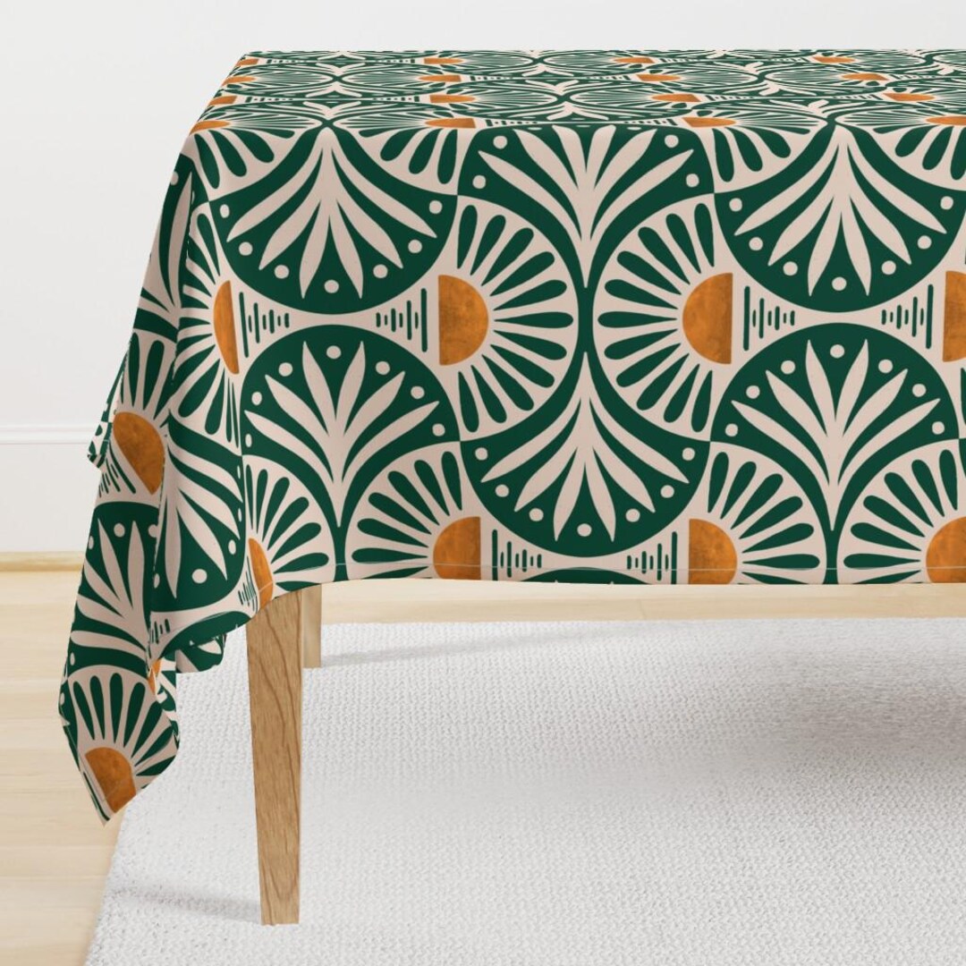 Art Deco Tablecloth - Art Deco Sunset by De_koro - Tropical Maximalist ...