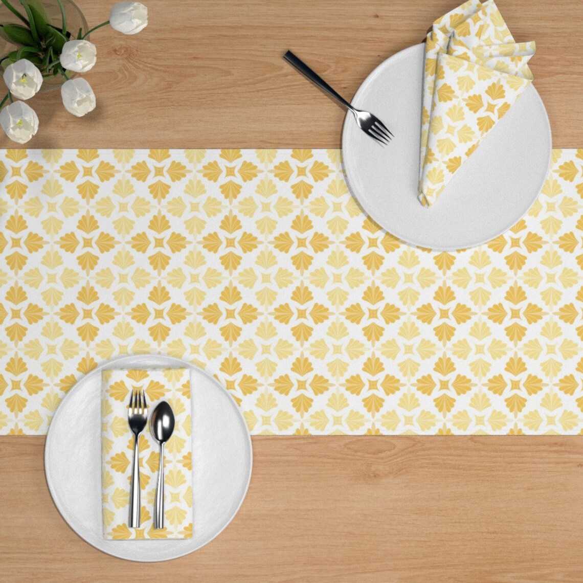 Yellow Table Runner 20s Parlor Decor by Themadcraftduckie - Etsy
