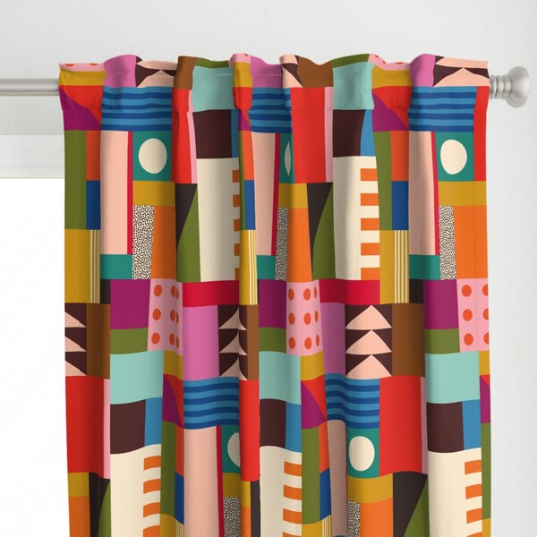 Color Block Curtains - Etsy