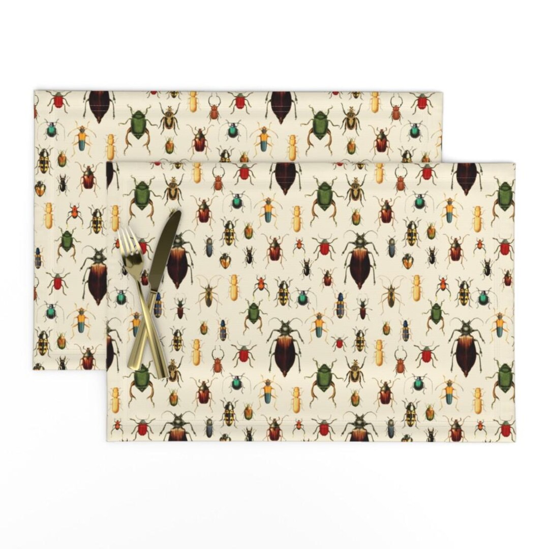 Vintage Retro Bugs Placemats (set of 2) - 10" Vintage Beetles and Bugs ...