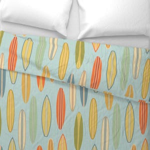 Surfing Bedding - Vintage Surfboards by Theodesign - Pastel Mid Century ...
