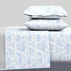 Baby Blue Toile Sheets Marseilles Toile by - Etsy