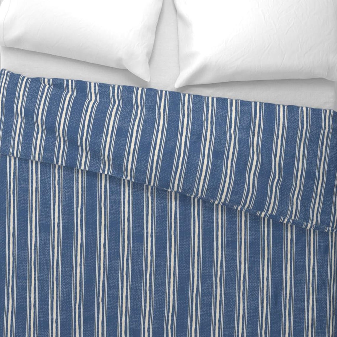 Denim Blue Stripe Bedding - Rough Stripe by The_blue_snowdrop ...