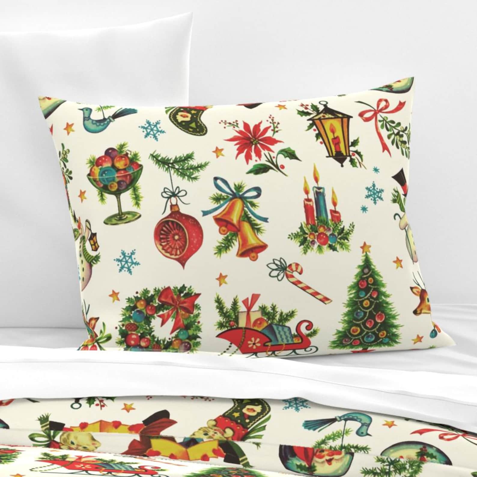 Vintage Christmas Bedding - Retro Christmas by Red_raspberry_design ...
