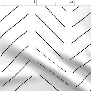 Herringbone Curtain Panel Simple Diagonal Lines by Taraput Black White ...