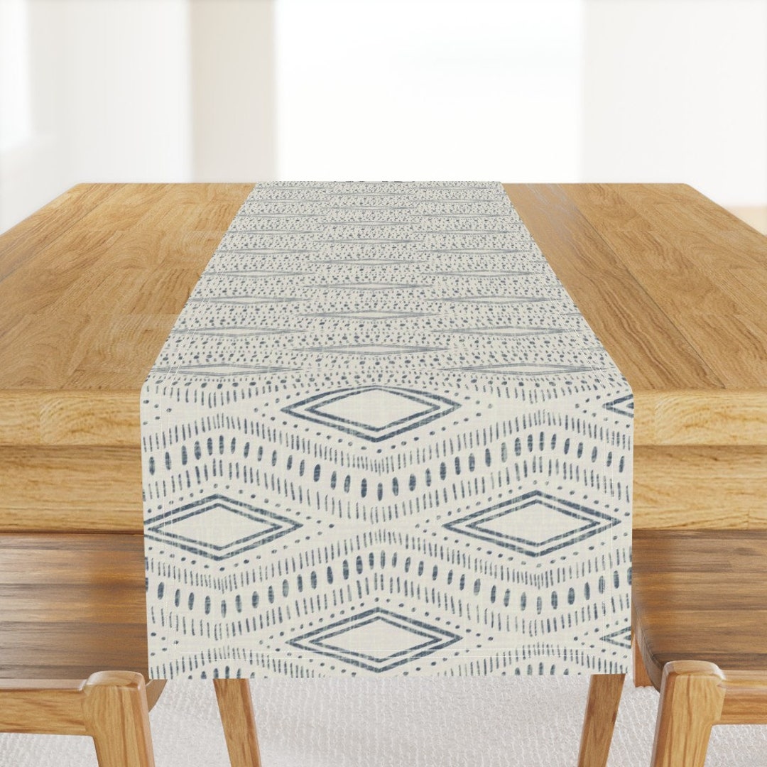 Neutral Table Runner Rustic Diamond Cream by Scarlet_soleil Cream Grey ...