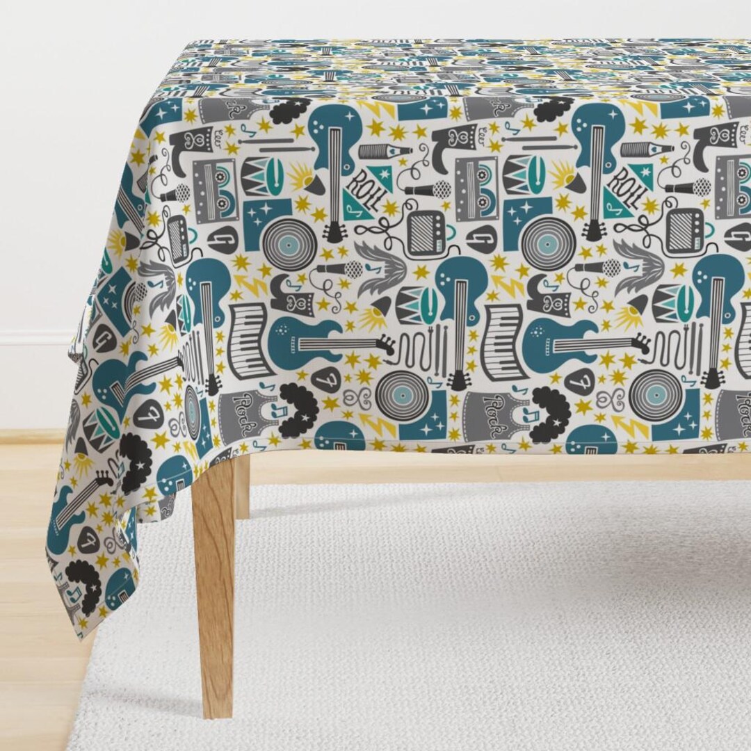 Rock Music Tablecloth - Let the Good Times Roll by Studio_amelie - Punk ...