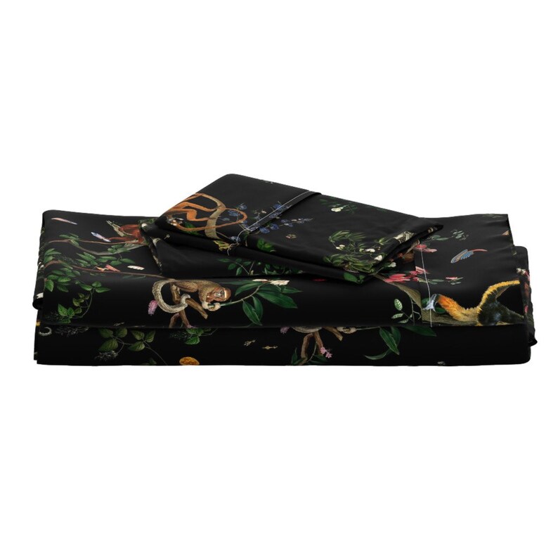 Monkey Sheets Monkey World by Fifikoussout Jungle Forest - Etsy