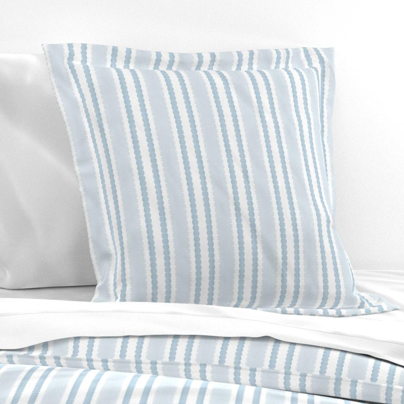 Blue Stripe Bedding - Watercolor Stripe by Etienne - Coastal Pale Light ...