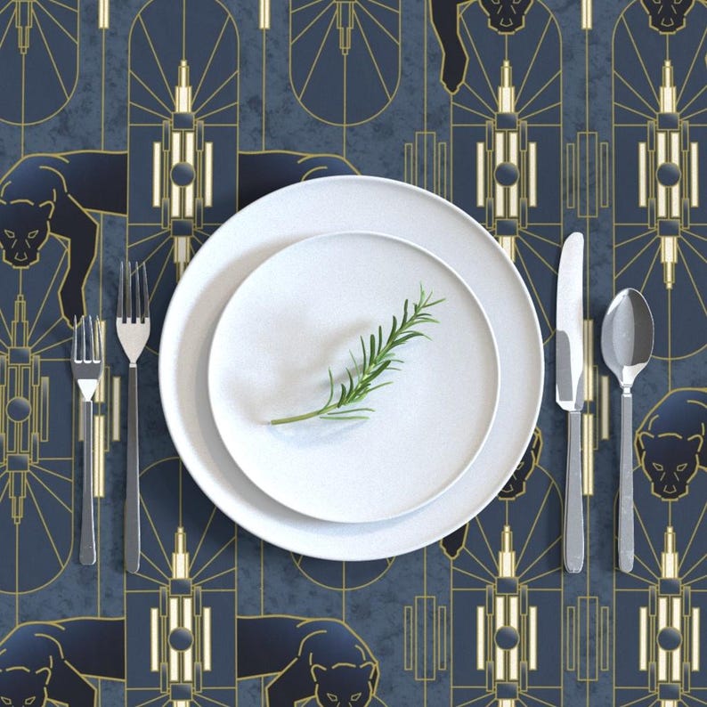 Art Deco Jungle Tablecloth - 1920s Panther by Lucy_conway - 1920s ...