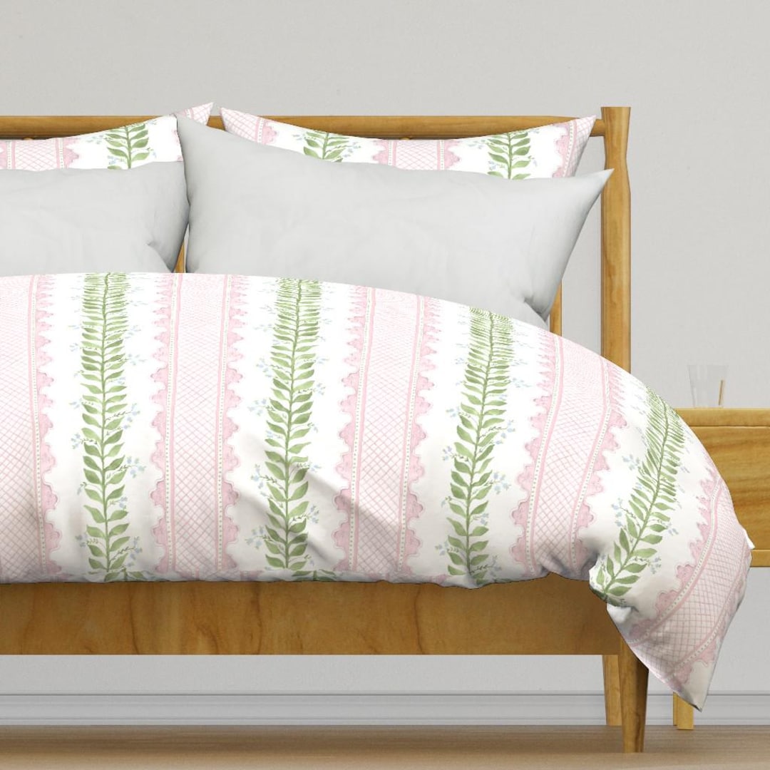 Preppy Pink Stripe Bedding - Celia Pink and Sage by Danika_herrick ...