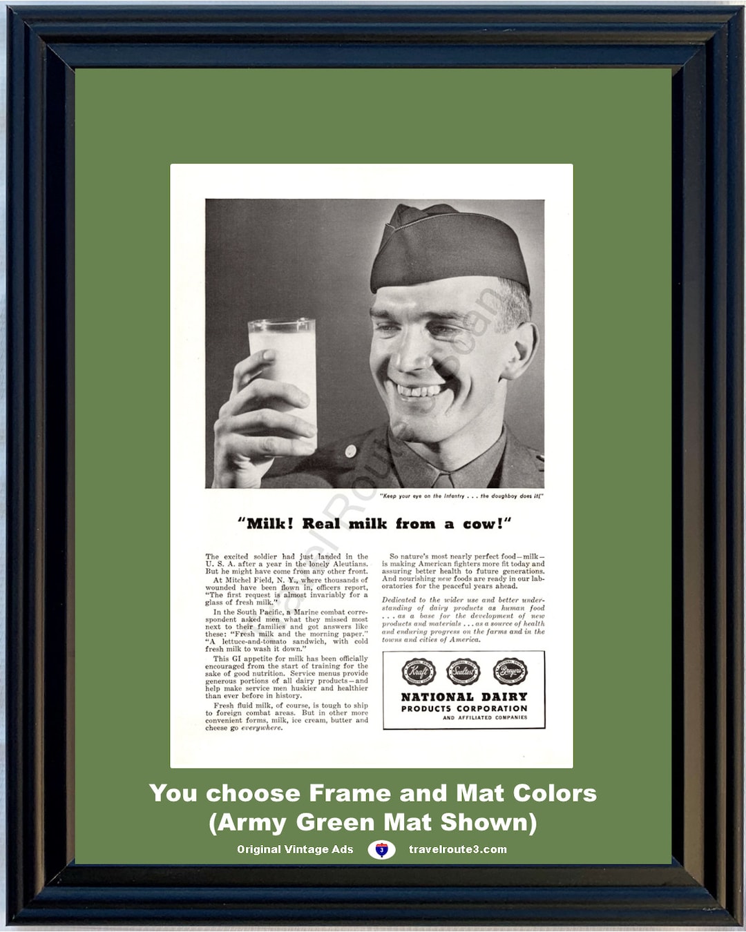 1945 WWII WW2 Infantry Milk Vintage Ad Got Dairy Kraft Sealtest Breyer ...