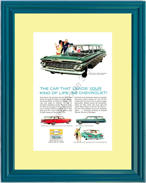 1959 Chevrolet Nomad Vintage Ad 59 Chevy Brookwood Parkwood - Etsy