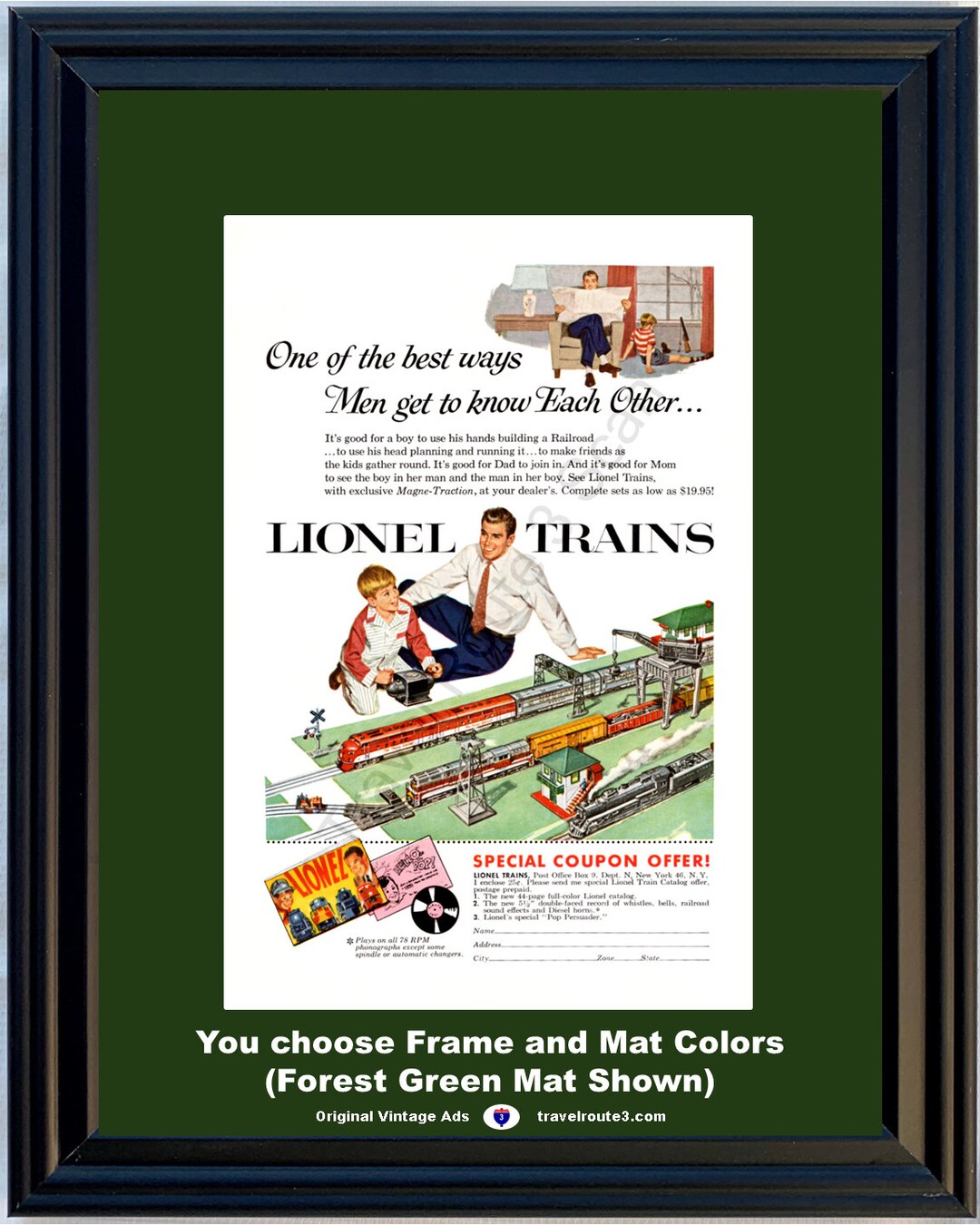 1954 Lionel Trains Vintage Ad Toy Railroad Men Father Son Magne ...