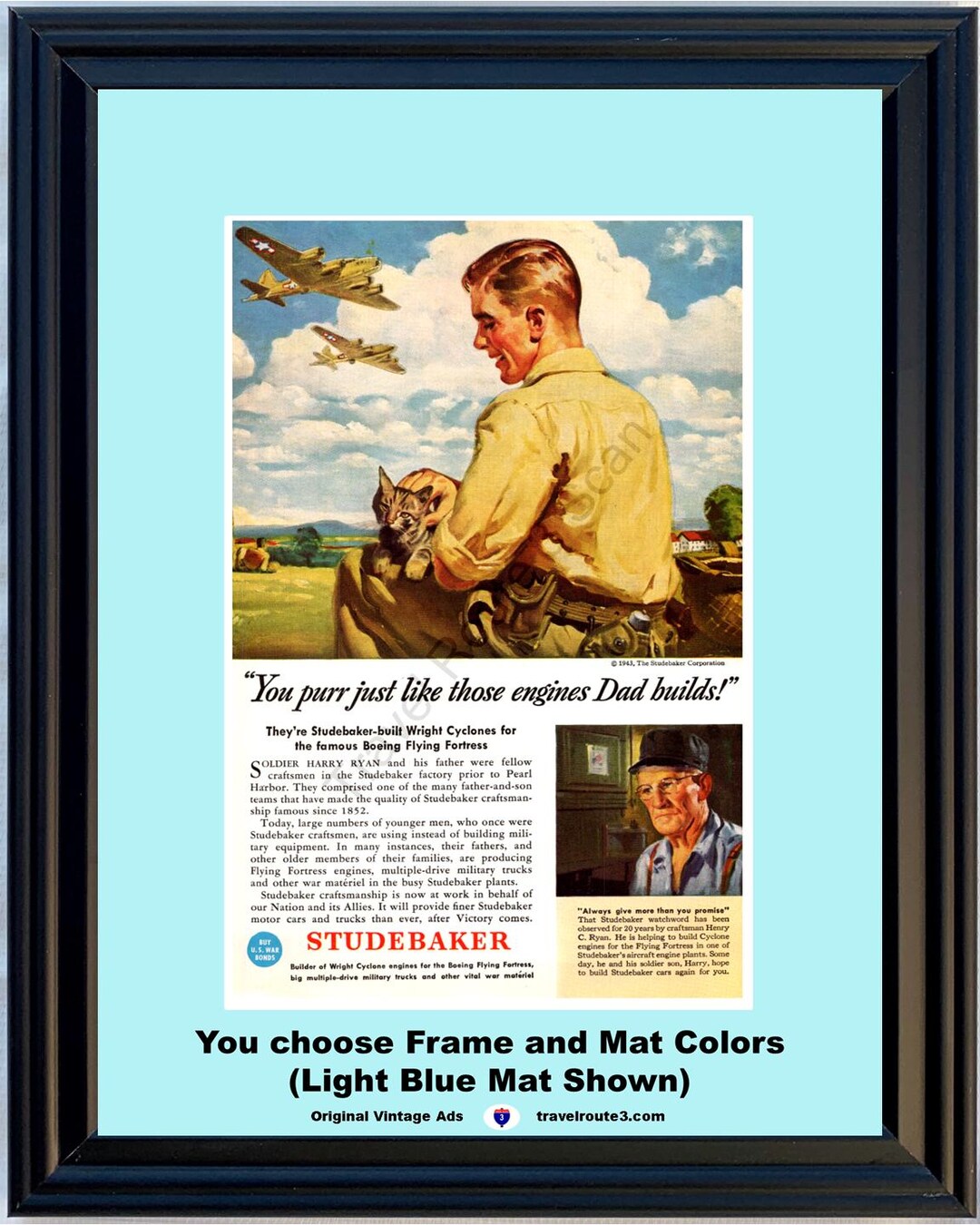 1943 Flying Fortress B17 Studebaker WW2 Vintage Ad World War II 2 WWII ...