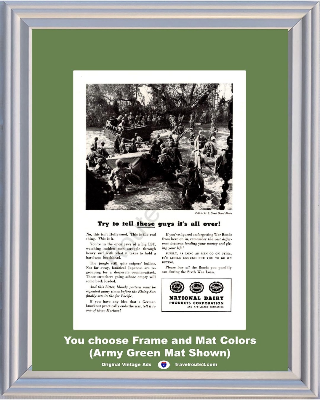 1944 WW2 Marines Pacific Jungle Vintage Print Ad WWII World War 2 II ...