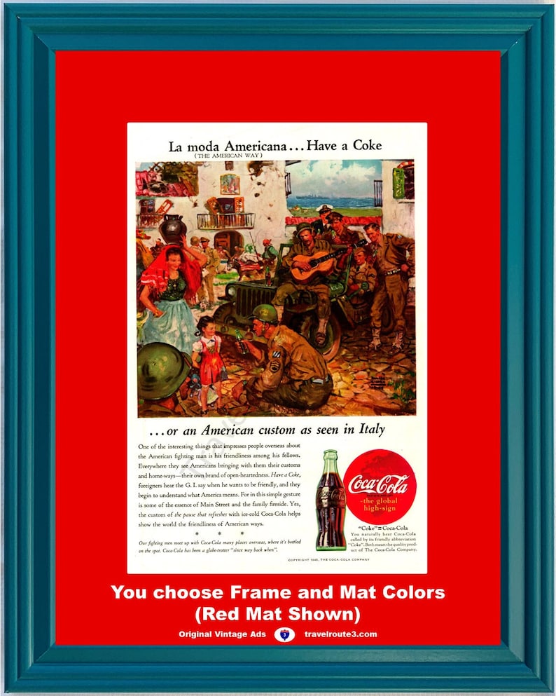 1945 WWII WW2 Coca Cola Vintage Ad Coke Italy La Moda American - Etsy