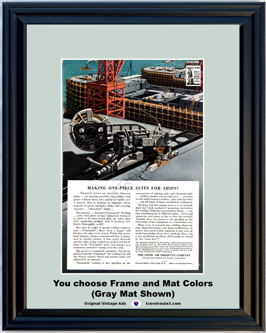 1942 WWII WW2 Ship Building Welding Unionmelt Vintage Print Ad Union ...
