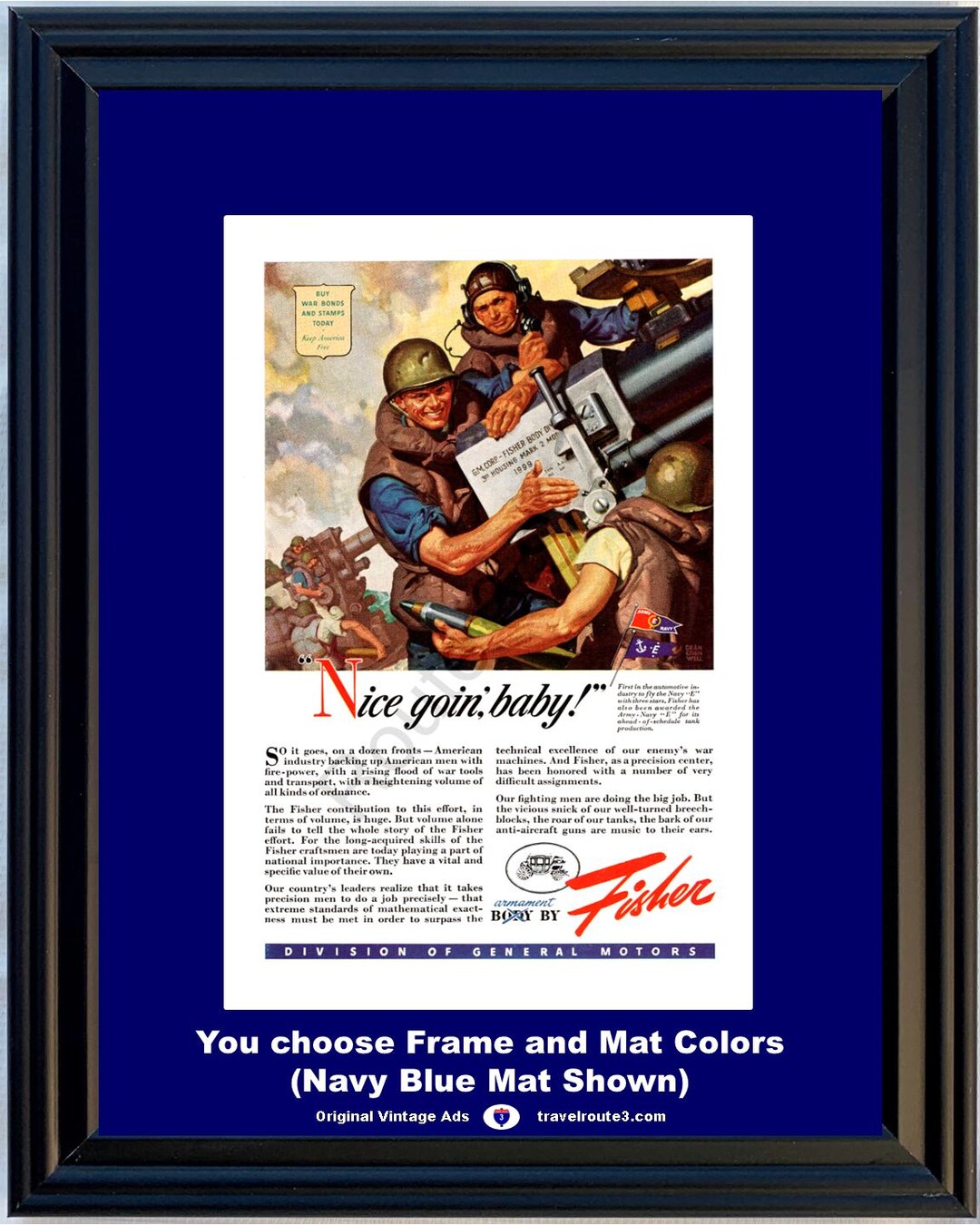 1943 WW2 Navy Body by Fisher Vintage Print Ad General Motors GM ...