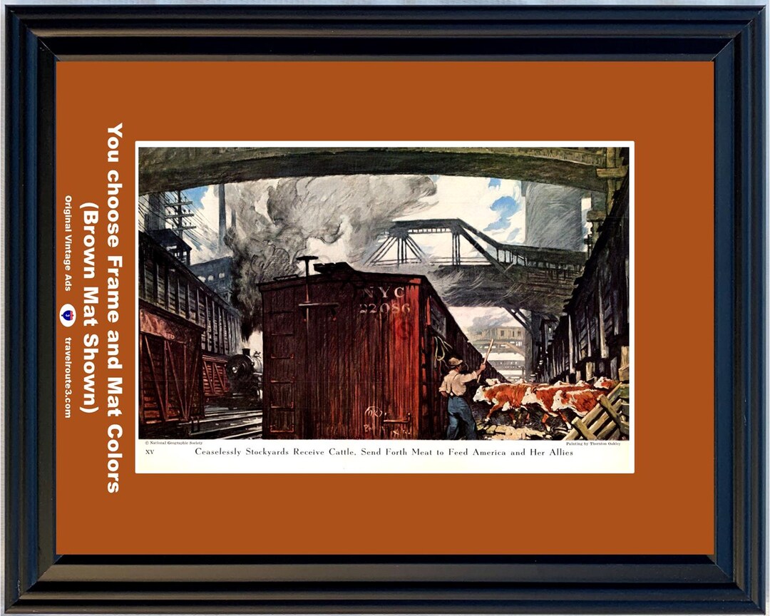 1943 WW2 Train Cattle Car Stockyard Vintage Print World War II 2 WWII ...