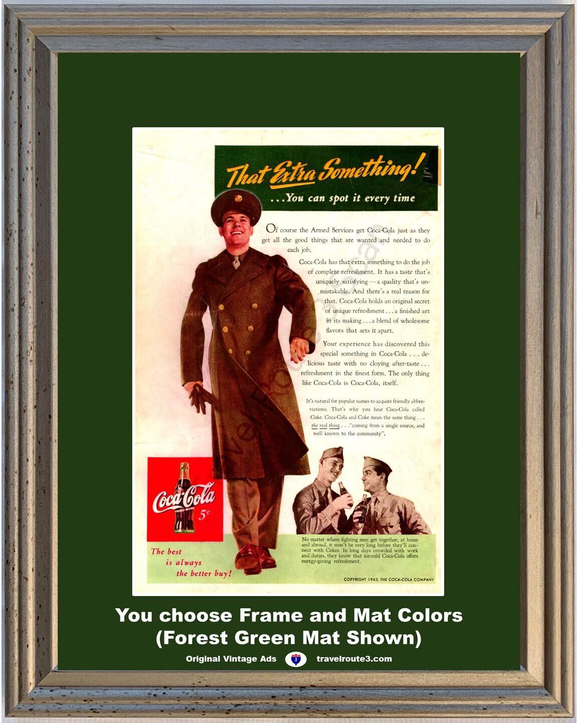 1943 Coca Cola WWII WW2 Vintage Ad Army Soldiers Coke the Real Thing ...