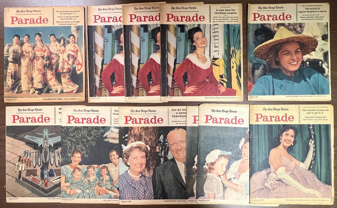 1958 Parade San Diego Union Vintage Sunday Newspaper Insert 58 *free ...