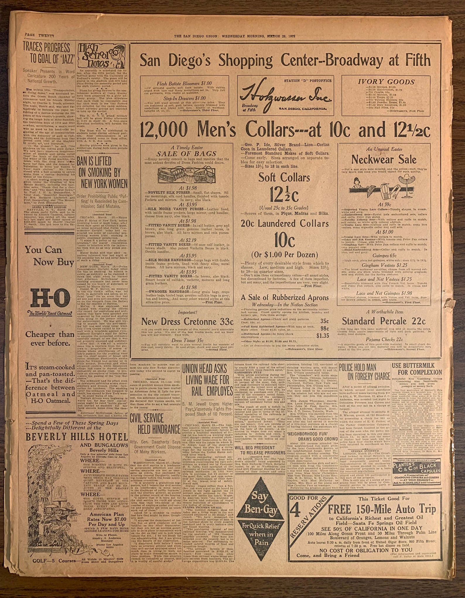March 29th 29 1922 100 Year Old Newspaper Vintage Advertisements Ads ...