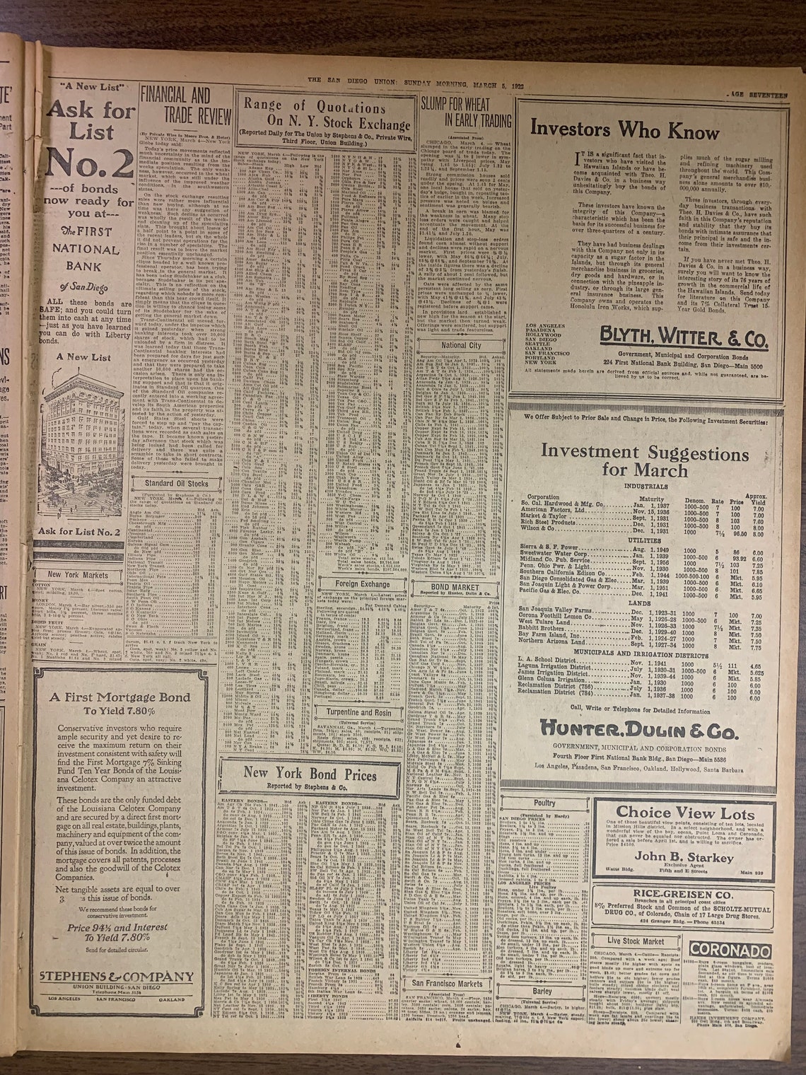 1922 March 5th 5 Section 2 100 Year Old Newspaper Vintage Old ...