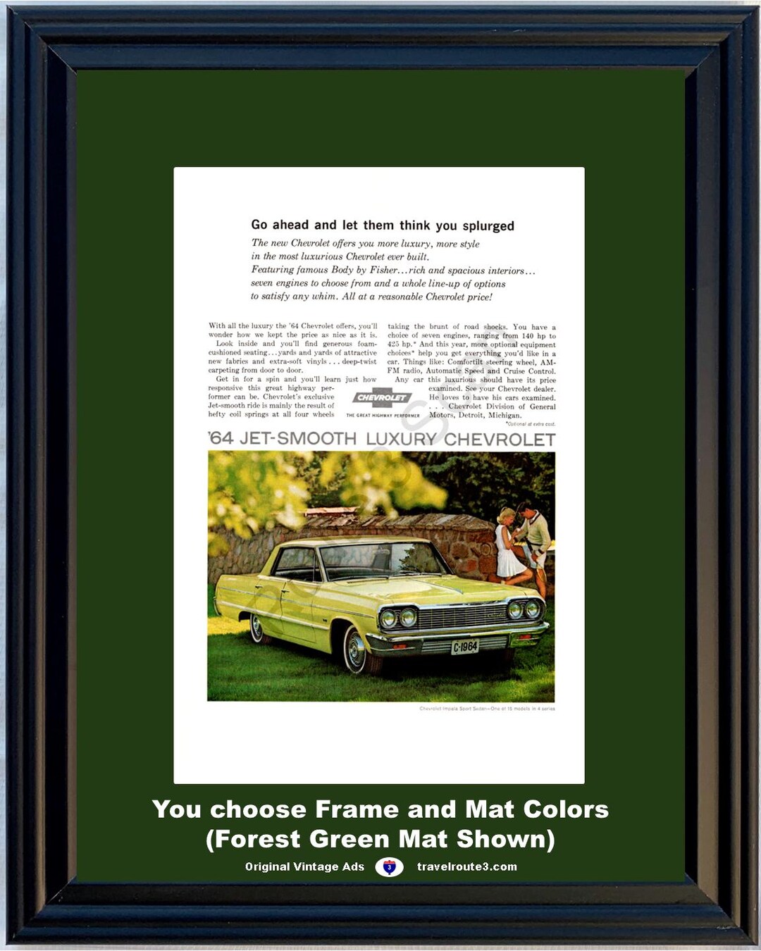 1964 Chevrolet Chevy Impala Vintage Print Ad Sport Sedan Four 4 Door ...