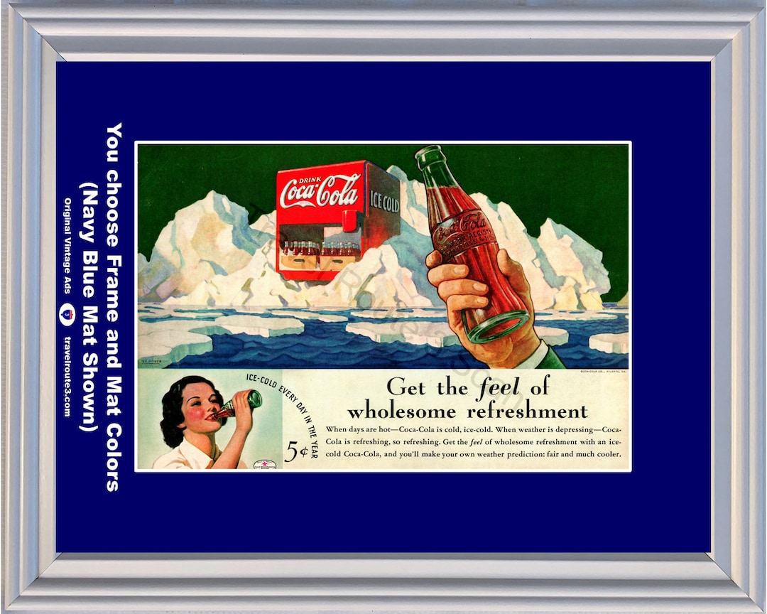 1936 Coca Cola Red Cooler Vintage Ad Ice Cold Wholesome Refreshment ...