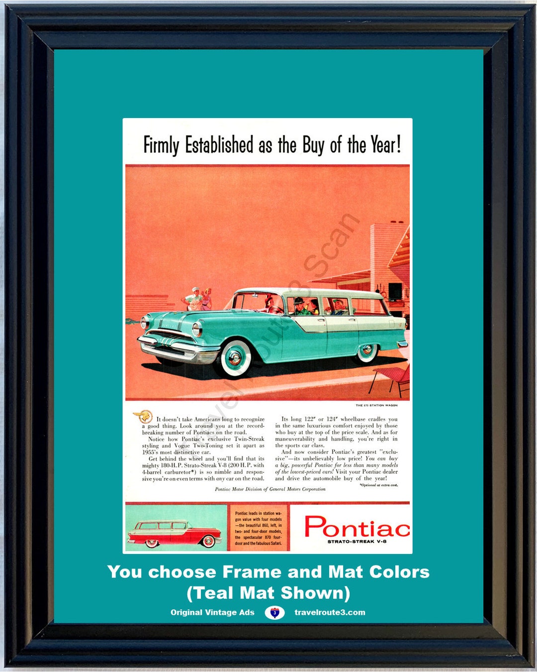 1955 Pontiac Chieftain 870 Vintage Ad 55 4 Door Station Wagon Safari ...