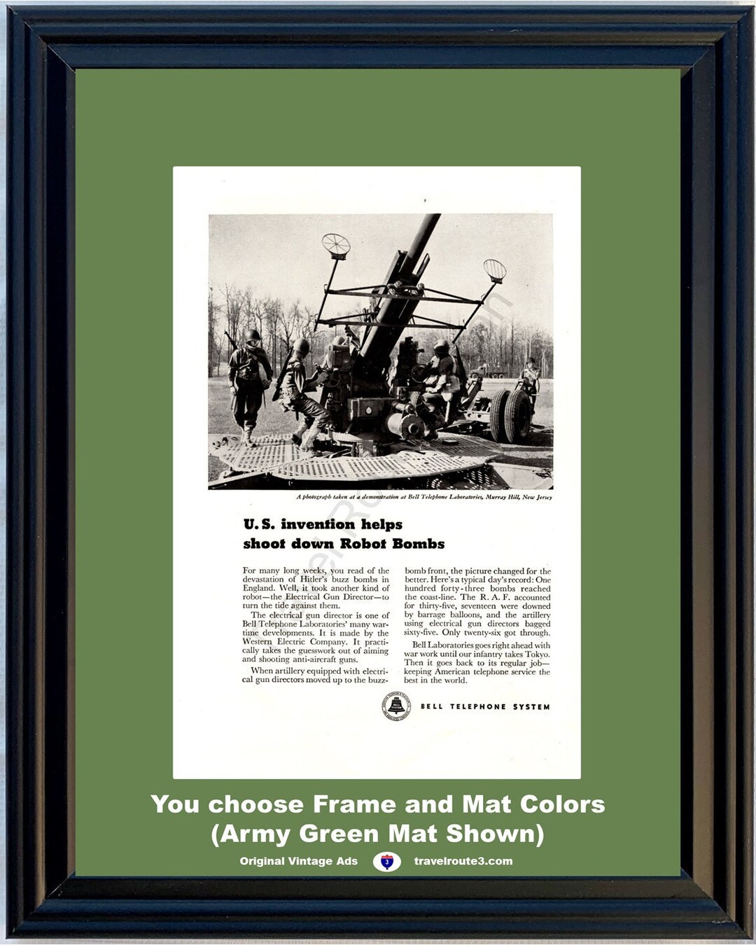 1945 WWII WW2 Anti Aircraft Gun Vintage Ad Soldiers Electric Artillery ...