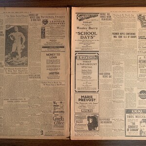 March 28th 28 1922 100 Year Old Newspaper Vintage Advertisements Ads ...