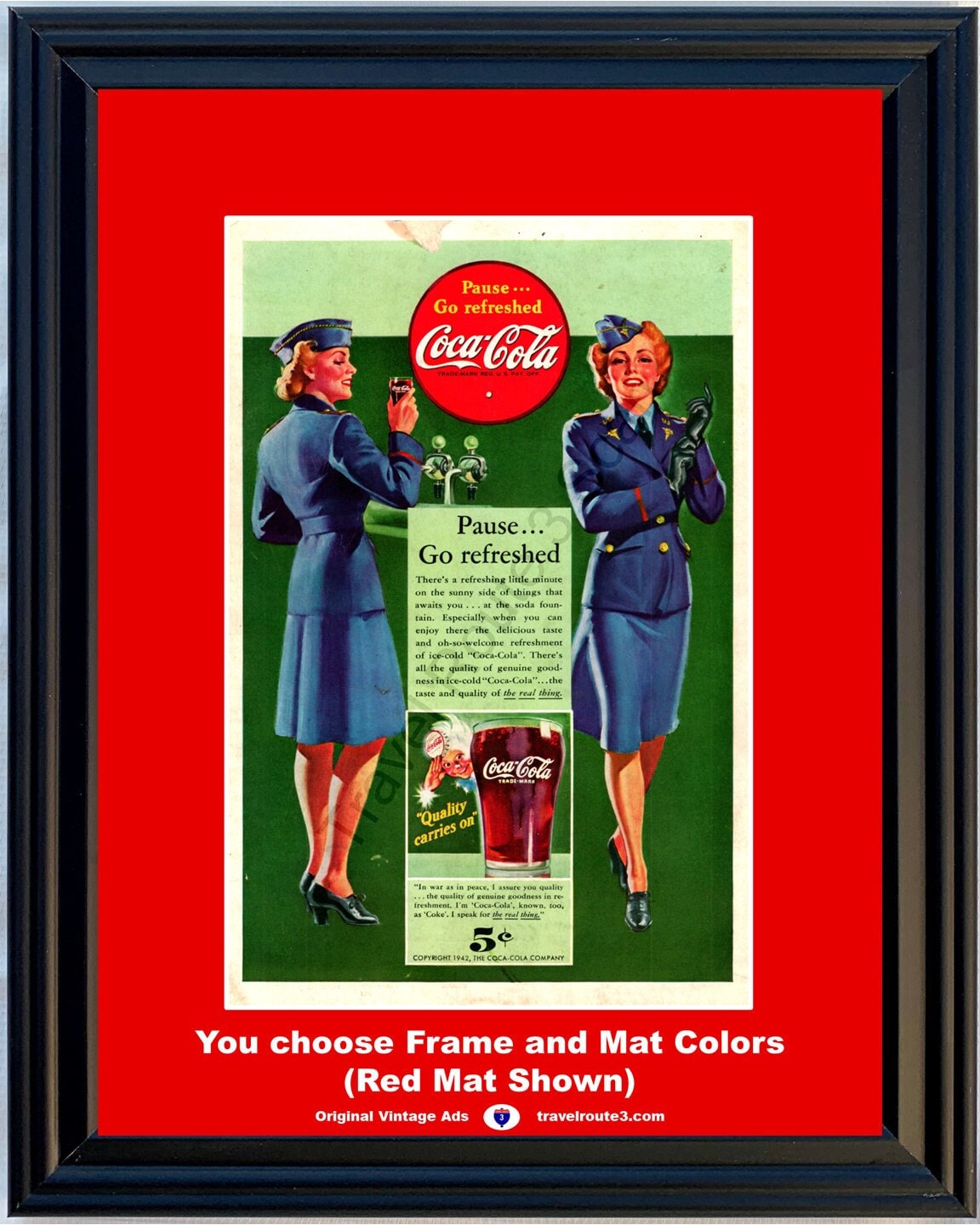 1942 Coca Cola Army Nurse WWII WW2 Vintage Ad World War II 2 | Etsy
