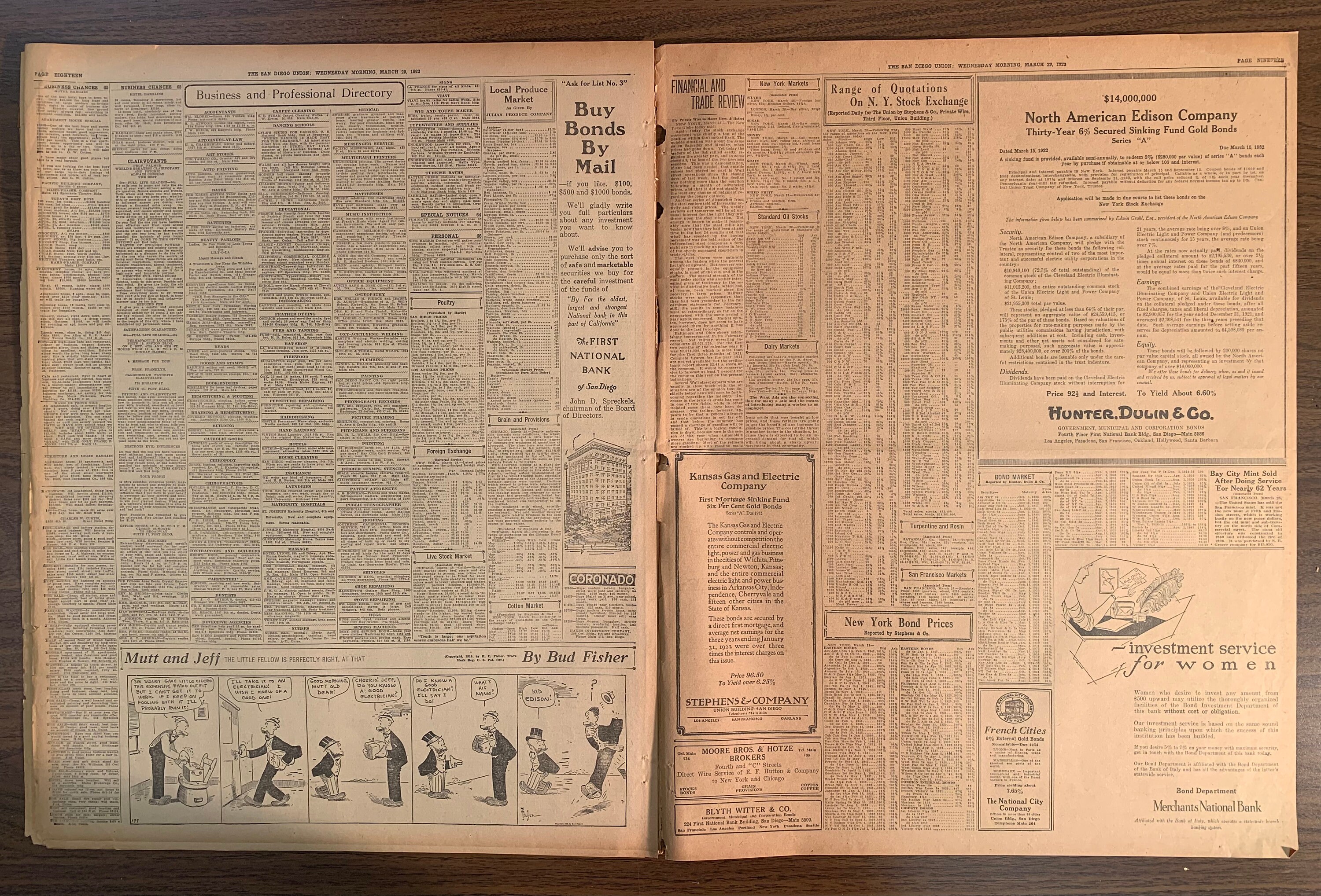 March 29th 29 1922 100 Year Old Newspaper Vintage Advertisements Ads ...