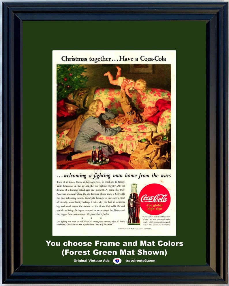 1945 WWII WW2 Coca Cola Christmas Vintage Ad Soldier Fighting - Etsy
