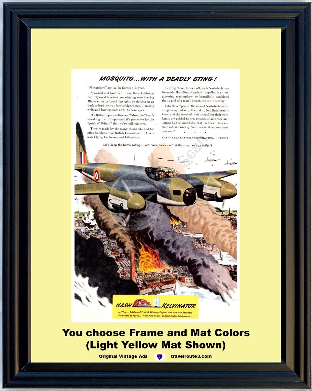 1943 Mosquito British Aircraft WW2 Vintage Ad World War II 2 WWII Nash ...