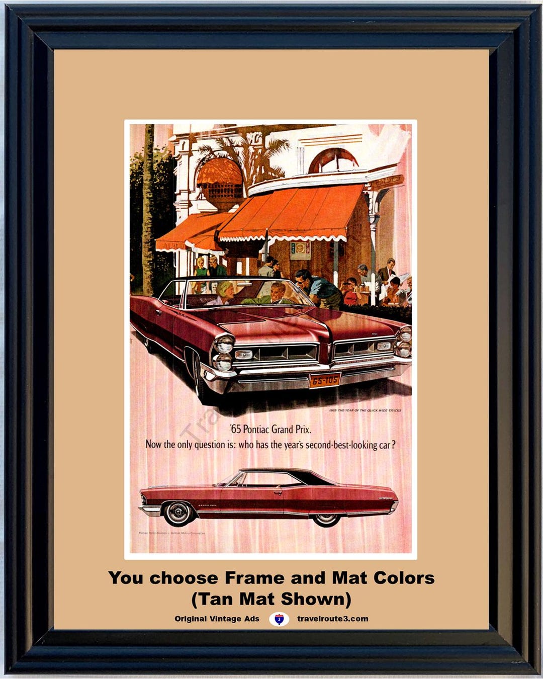 1965 Pontiac Grand Prix GP Vintage Print Ad Quick Wide Track Cafe Best ...